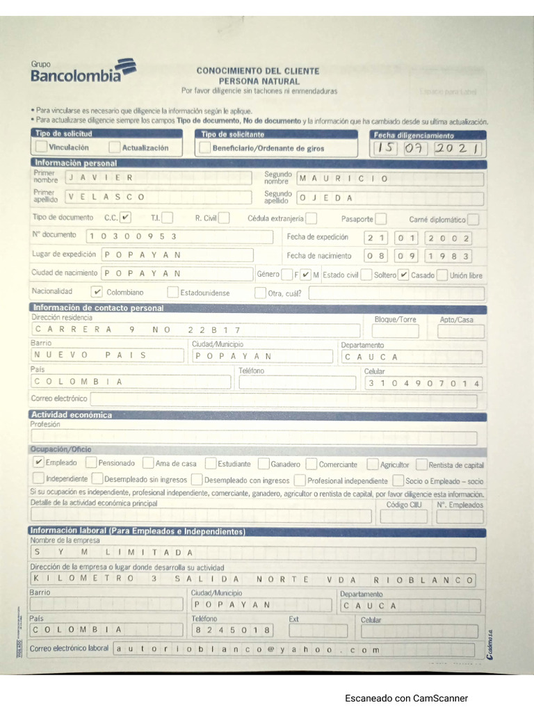 Conocimiento Cliente Persona Natural | PDF