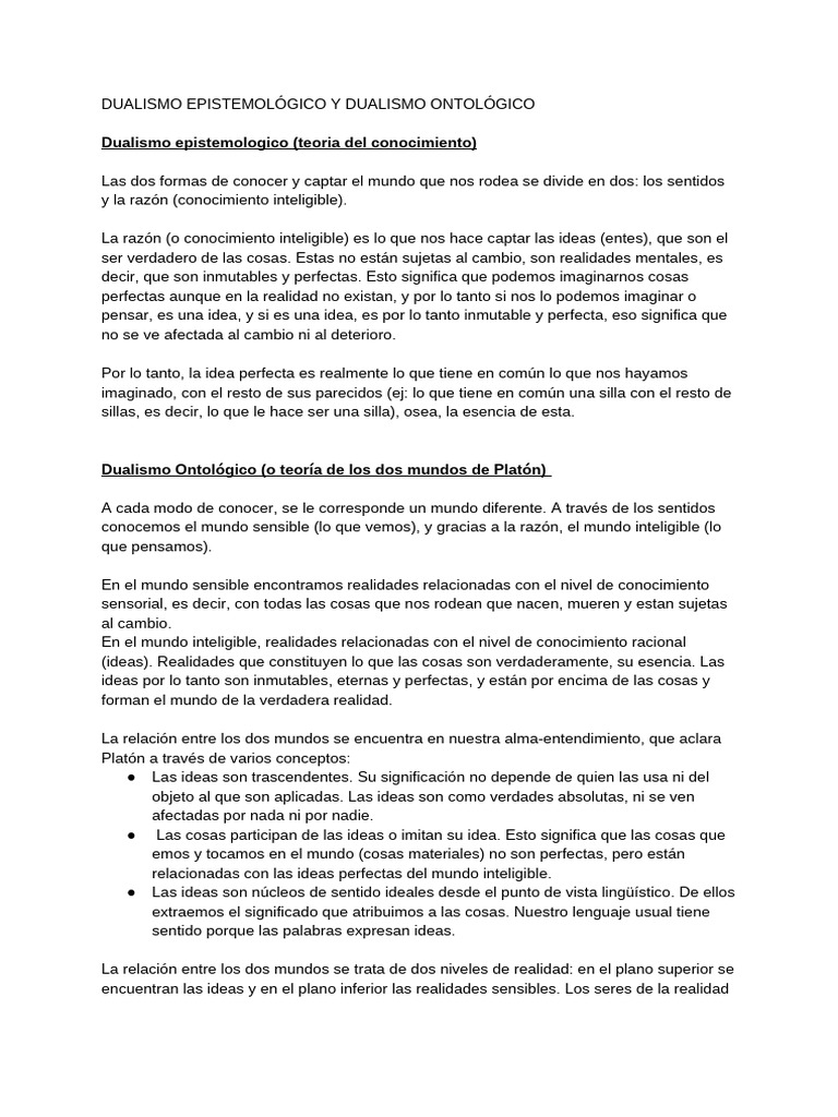 Conocimiento en Platón | PDF | Conocimiento | Realidad