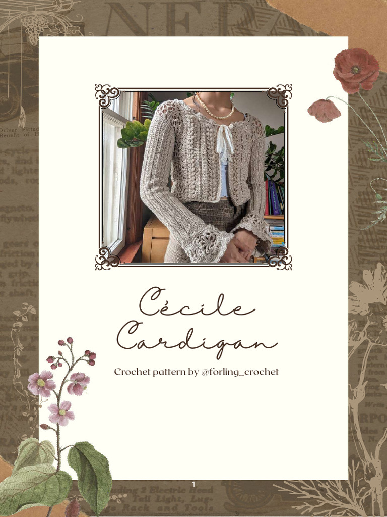 Cécile Cardigan Crochet Pattern Guide | PDF | Gauge (Knitting) | Crochet