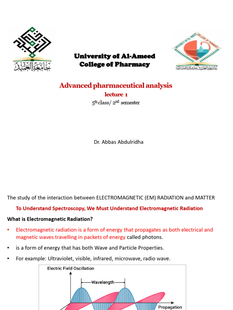 lec 1 UV-Vis spectroscopy | PDF | Electromagnetic Radiation | Electromagnetic Spectrum