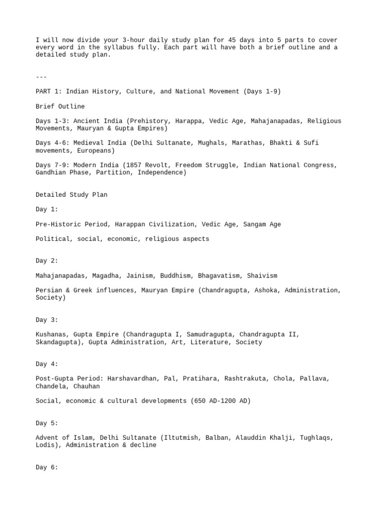 45 Days Mapped PLAN Quick Syllabus | PDF