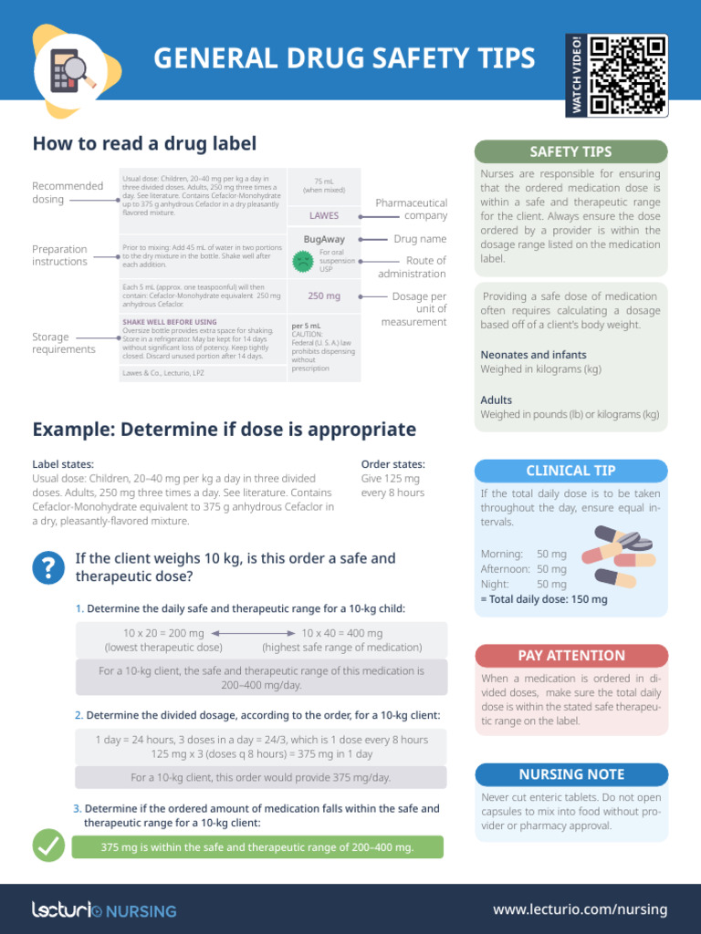 NURS_CheatSheet_General_drug_safety_tips | PDF | Dose (Biochemistry ...