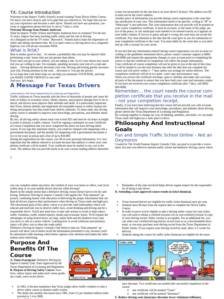 Defensive Driving TX | PDF | Traffic Collision | Driving