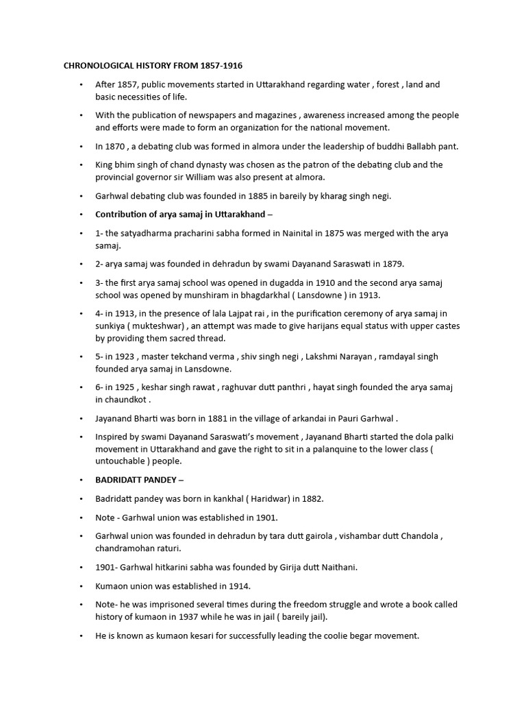 Chronological History From 1857-1916 - 53805358 - 2025 - 02 - 25 - 08 ...