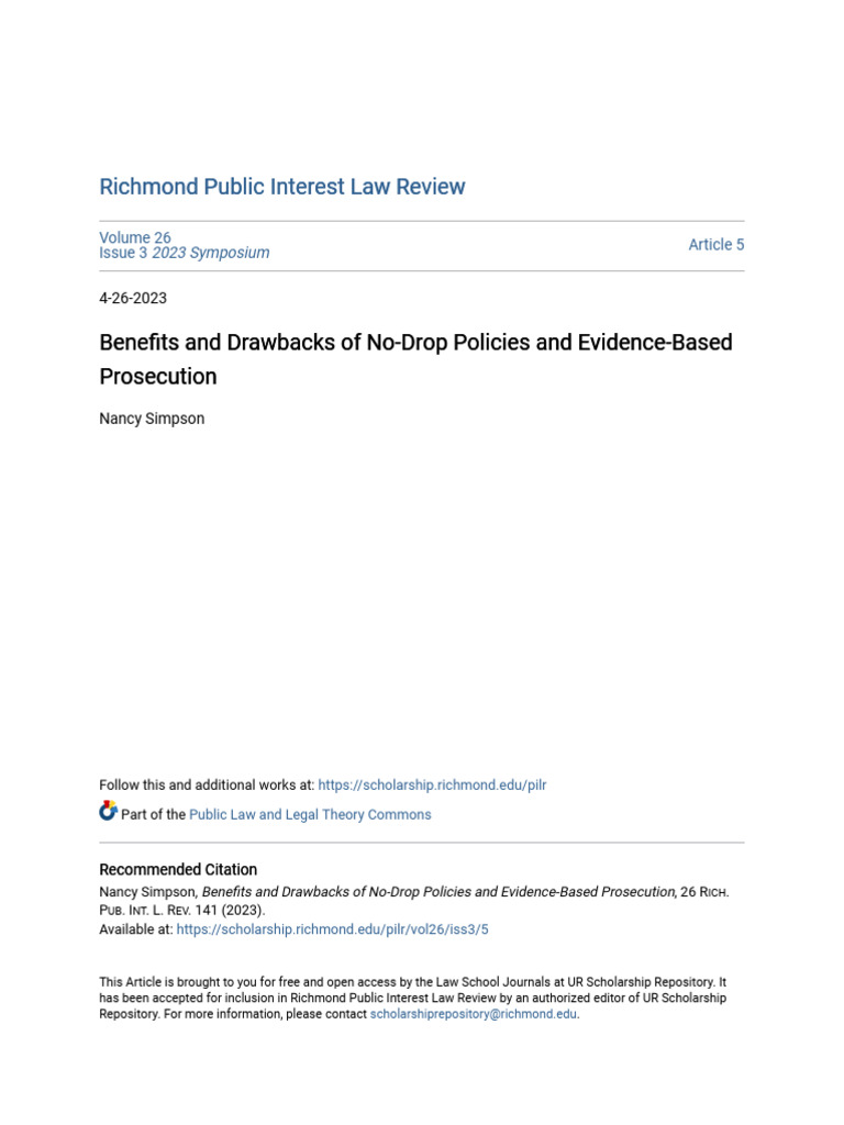 Benefits and Drawbacks of No-Drop Policies and Evidence-Based Pro | PDF ...