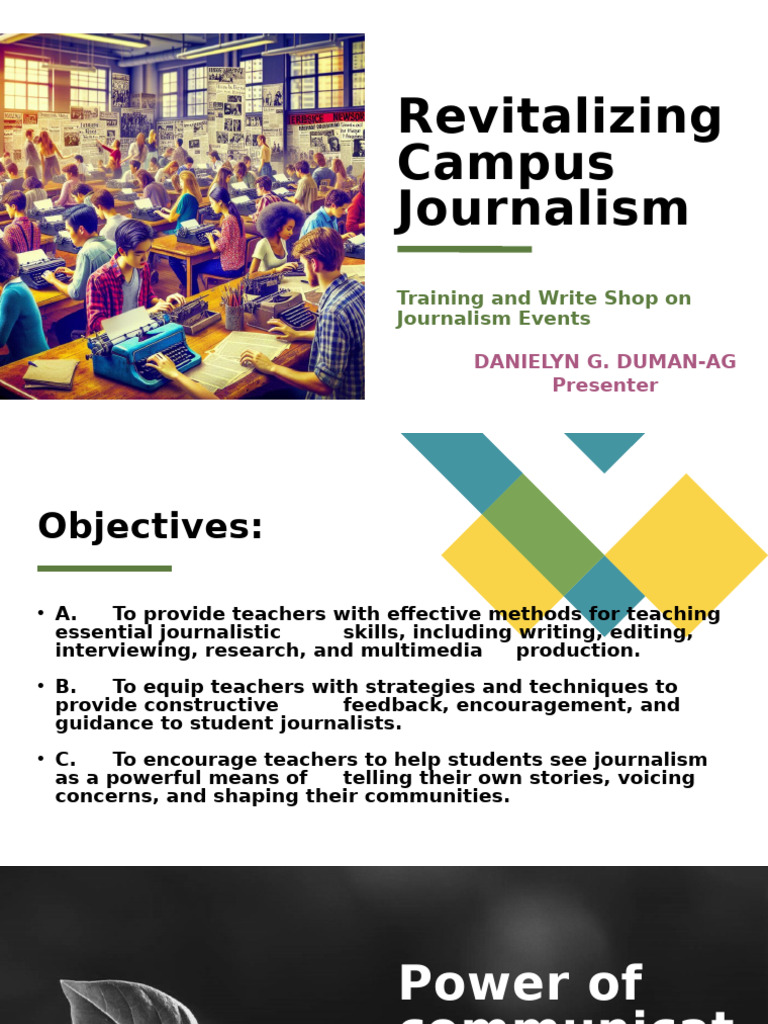 Campus Journalism Training Workshop | PDF | Journalism | Teachers