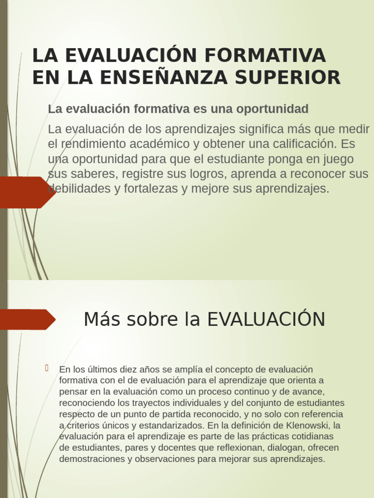 La Evaluación Formativa | PDF | Enseñando | Aprendizaje