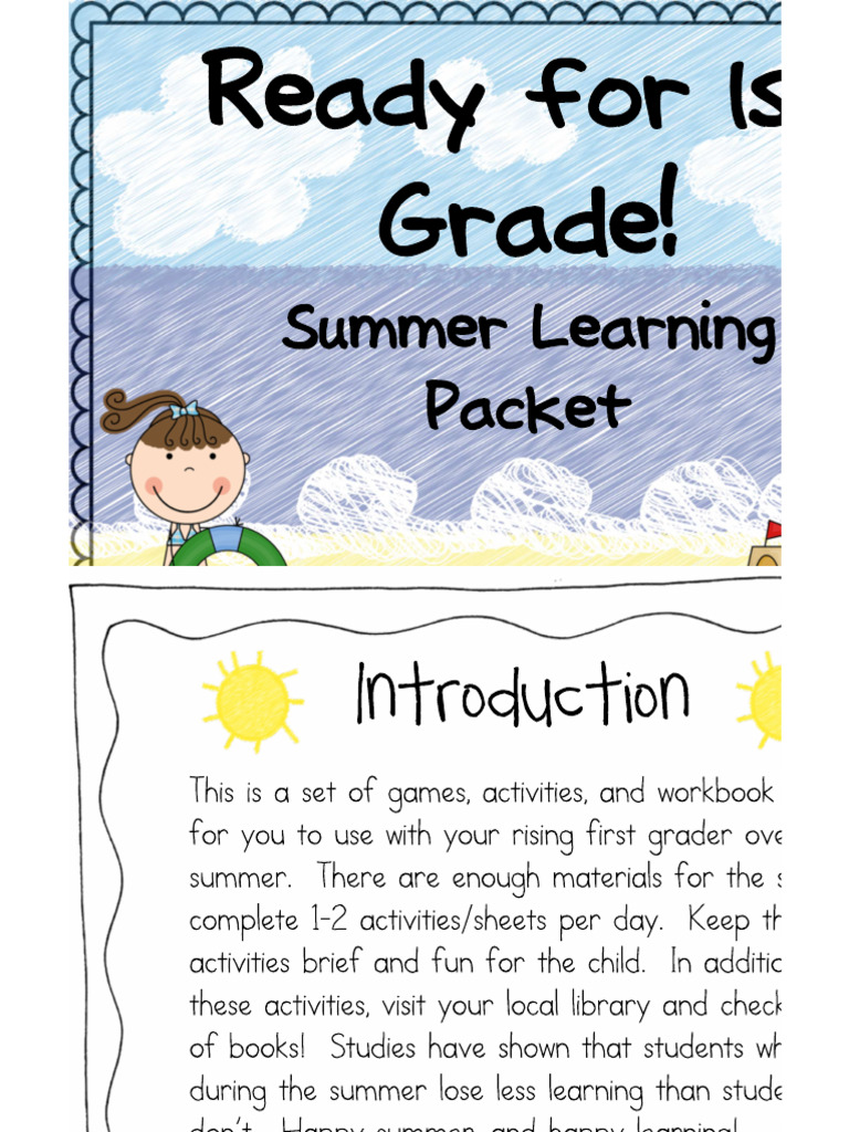 Ready Fir 1st Grade Summer Packet | PDF
