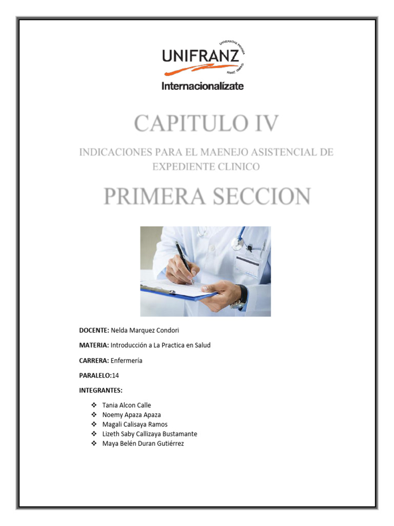 Capitulo Iv: Indicaciones para El Maenejo Asistencial de Expediente Clinico | PDF | Cuidado de ...