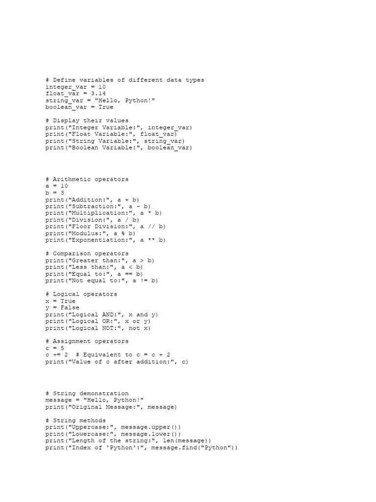Python Assignment CH 1 & CH 2 | PDF | Data Type | Mathematics