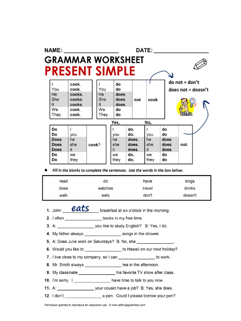 Present Simple A2.1 | PDF