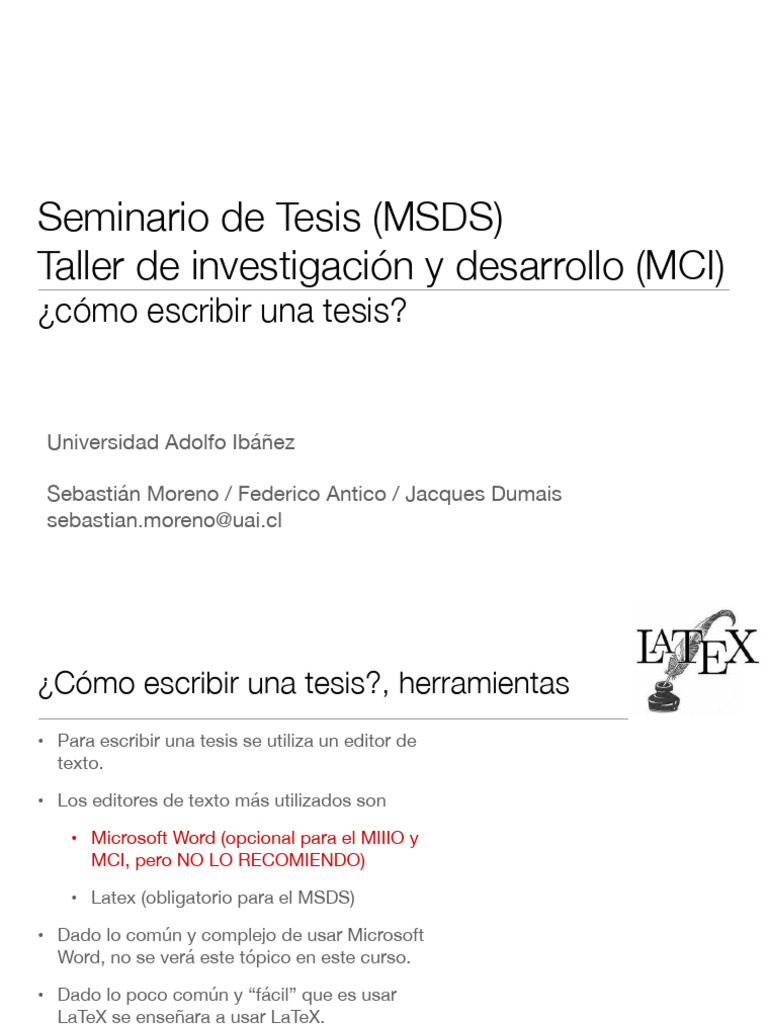 04 Como Escribir Una Tesis, Latex - Key | PDF | Archivo de computadora ...