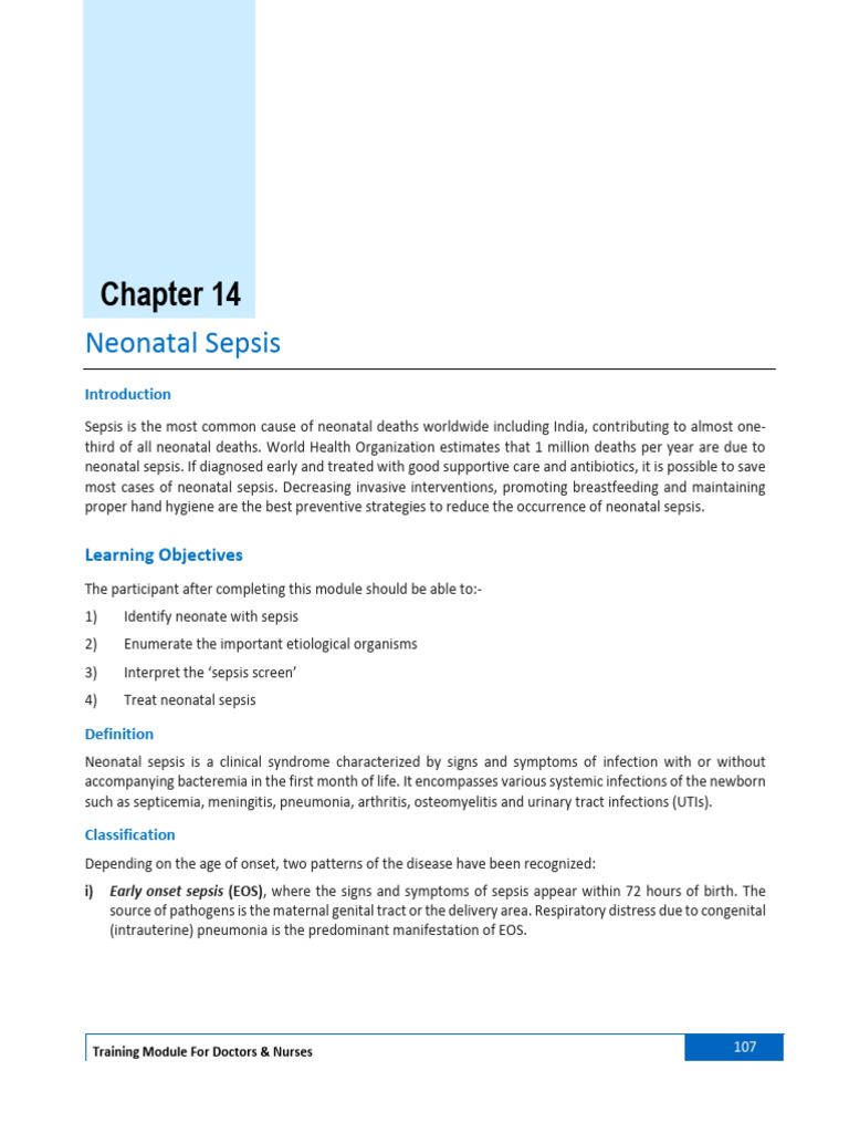 FBNC training module sepsis_240611_153613 | PDF | Sepsis | Meningitis