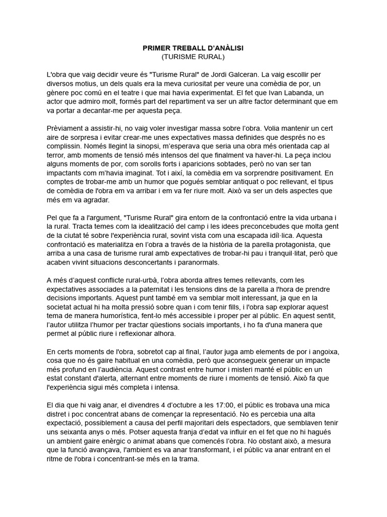 PRIMER TREBALL D’ANÀLISI | PDF