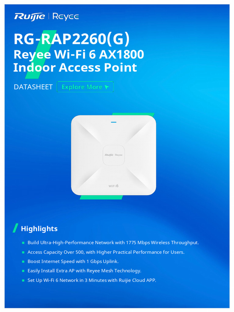 RG-RAP2260(G) Wi-Fi 6 Access Point | PDF | Ieee 802.11 | Wi Fi