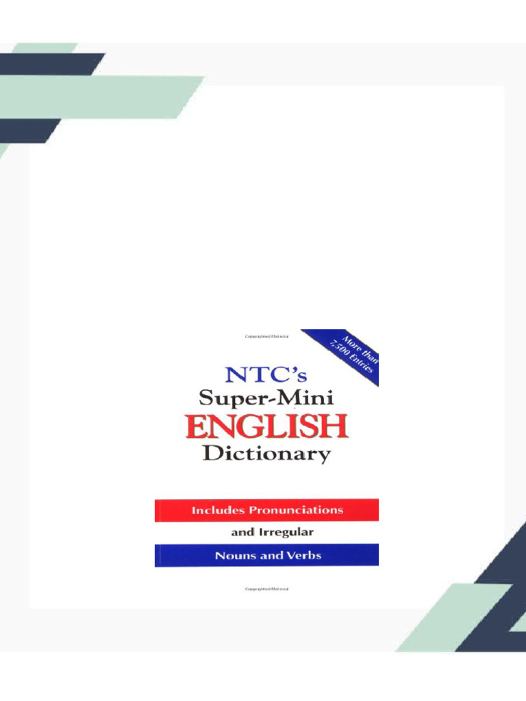 NTC s Super Mini English Dictionary 1st Edition Richard A. Spears - The ebook in PDF/DOCX format ...