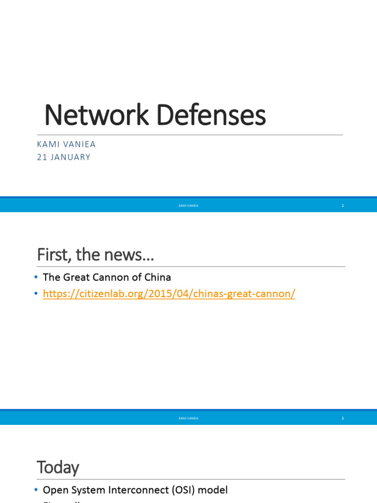 Lecture04 NetworkProtections | PDF | Computer Network | Firewall (Computing)