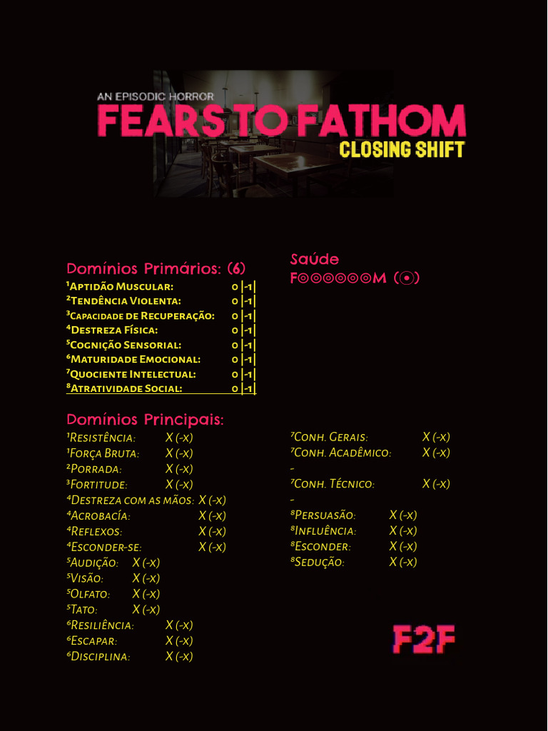 F2F Ficha de Personagem | PDF