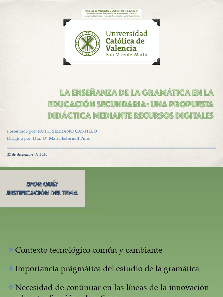 PPT TFM RUTH FINAL | PDF | Enseñando | Evaluación