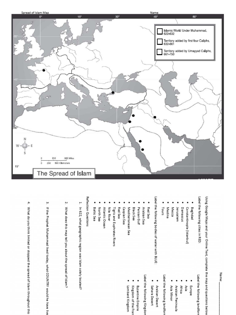 Spread of Islam Map | PDF
