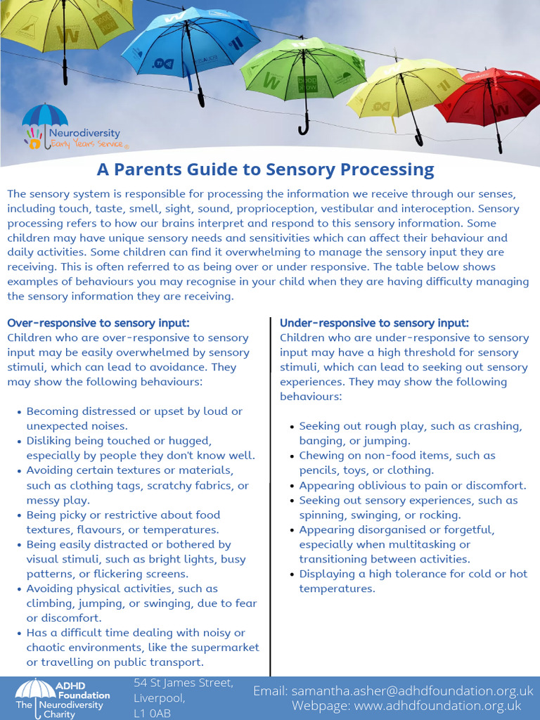 A Parents Guide To Sensory Processing | PDF | Senses | Stimulus ...