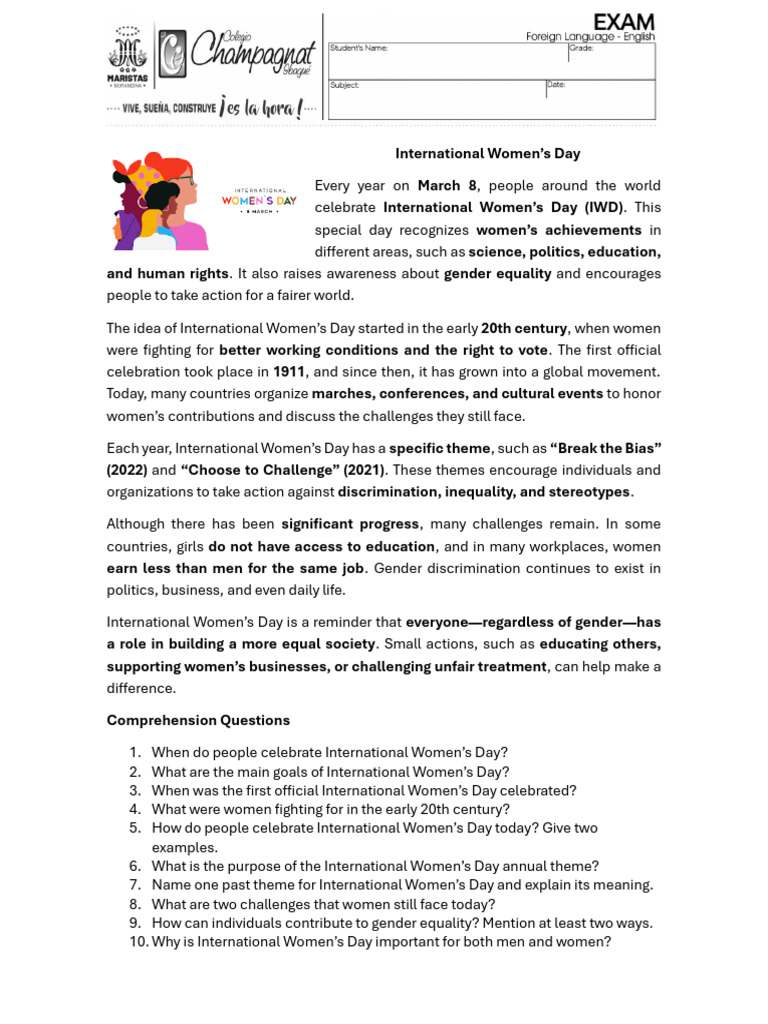 International Women’s Day Overview | PDF