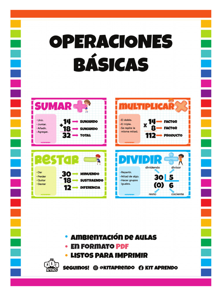 Kit Matemáticas - Operaciones Básicas-@KITAPRENDO | PDF