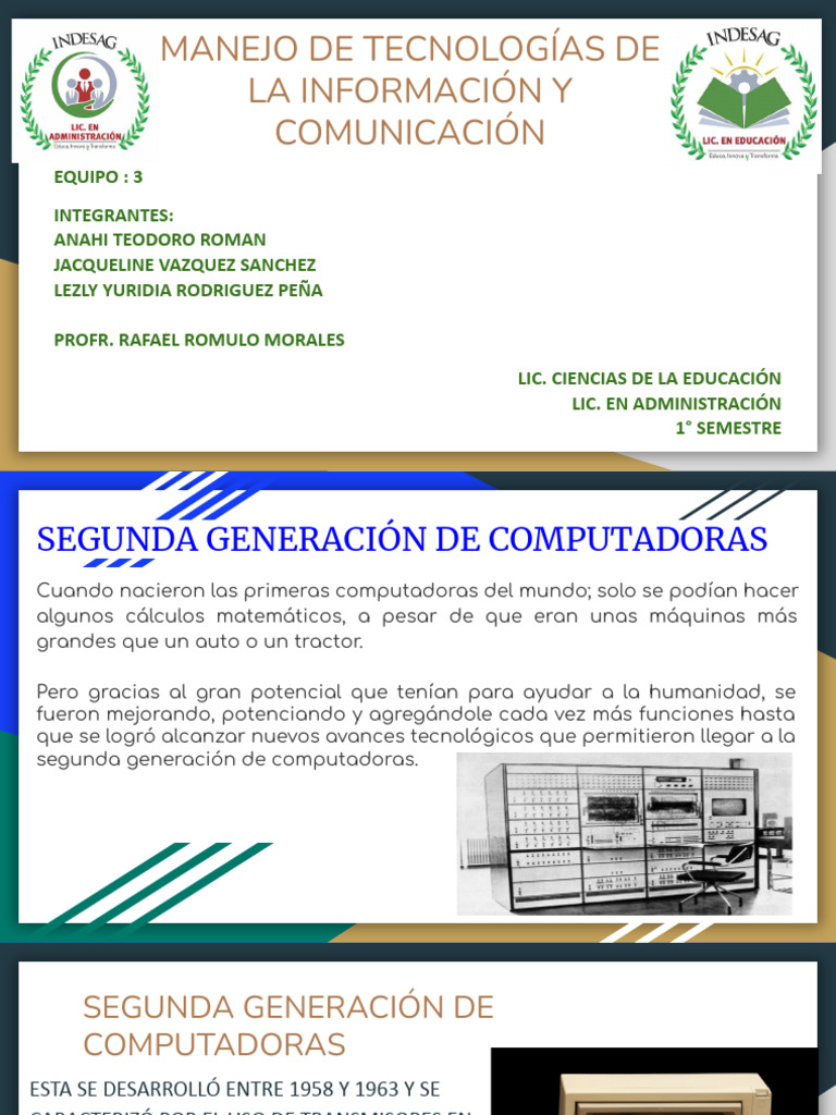 Exposision de La Segunda Generacion de Las Computadoras | PDF
