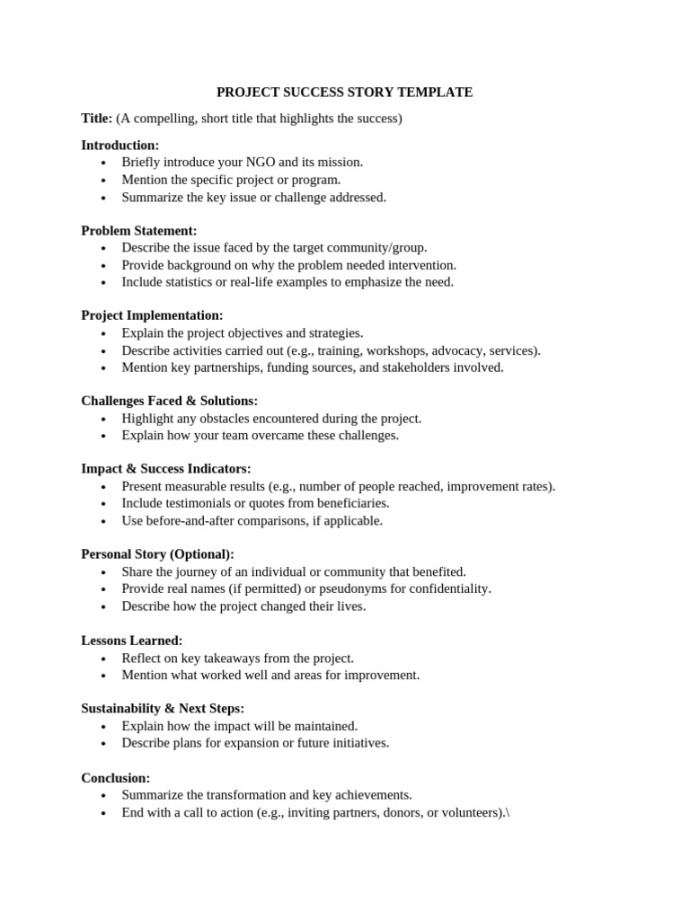 Success Story Template | PDF