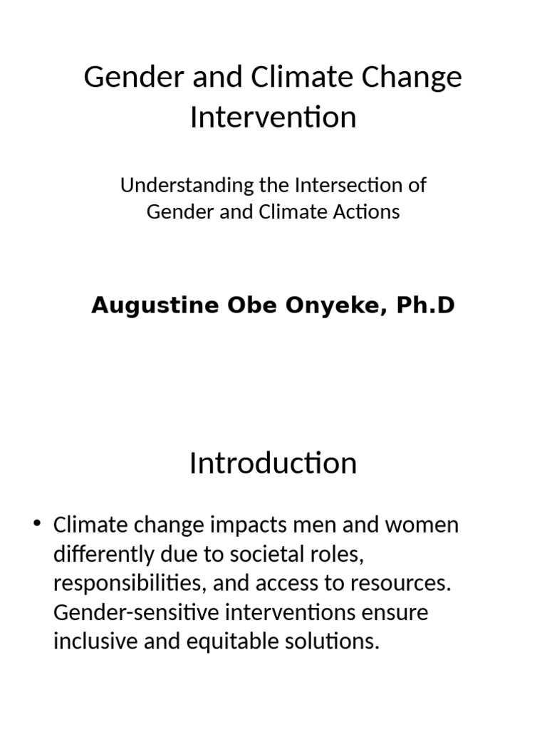 Gender and Climate Change | PDF