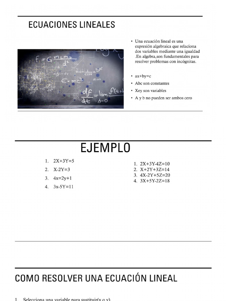 Ecuaciones Lineales | PDF
