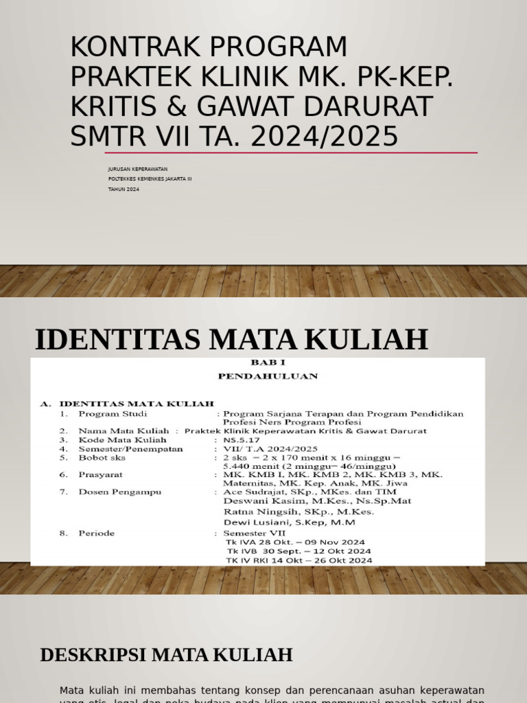 Kontrak Program Praktek Klinik MK | PDF