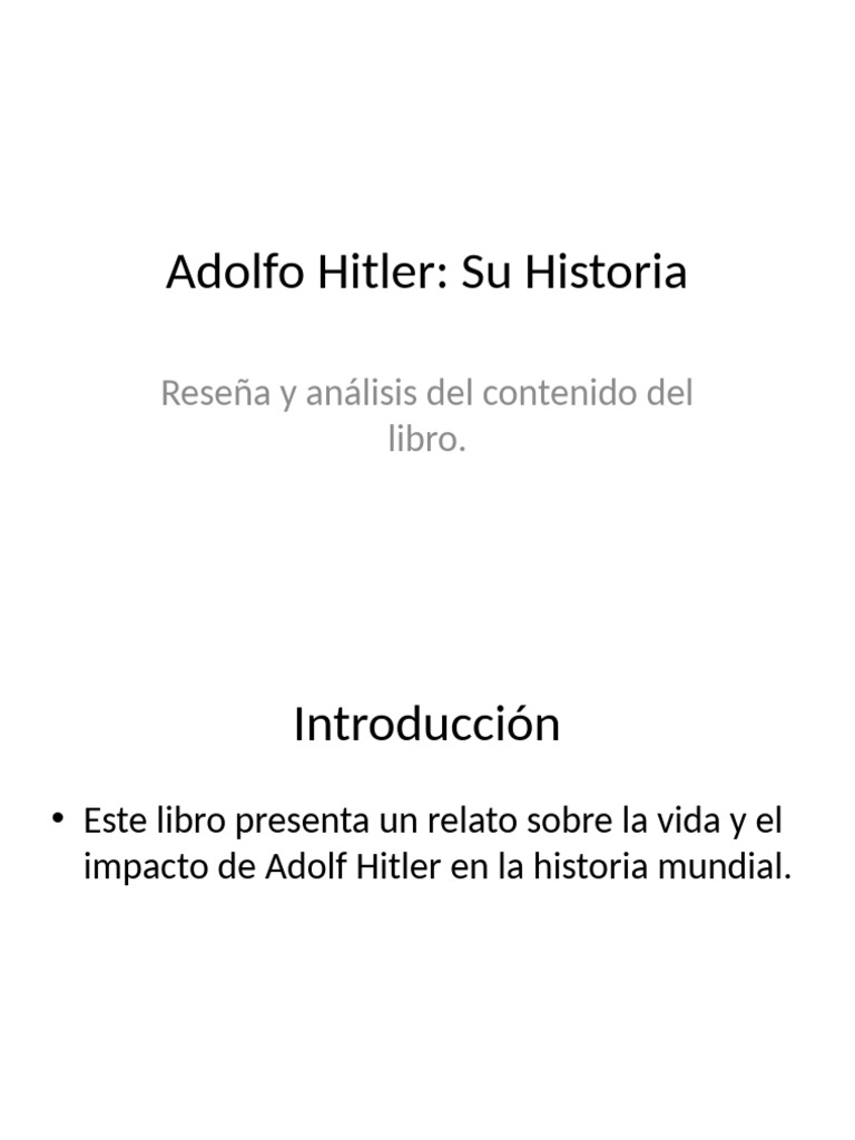 Adolfo Hitler Su Historia | PDF
