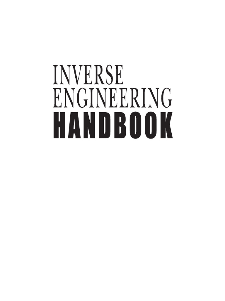 (the Mechanical Engineering Handbook Series) Keith a Woodbury - Inverse Engineering Handbook-CRC ...