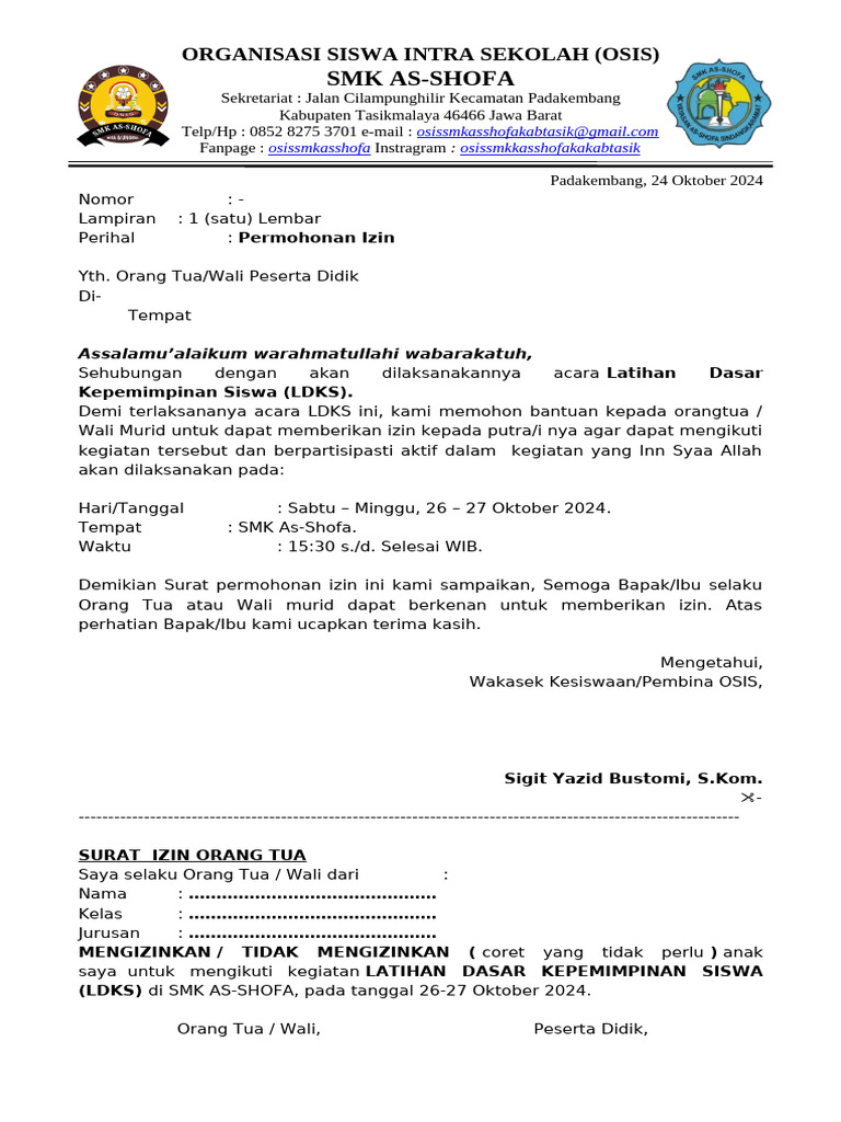 Surat Izin Ldks | PDF