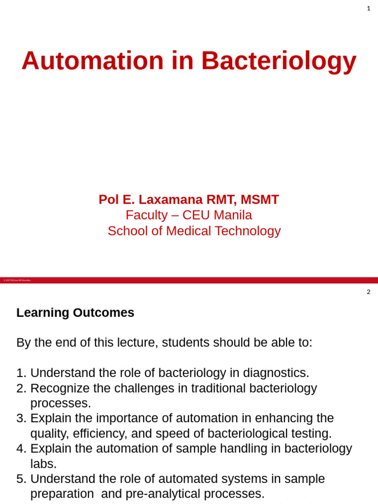 Automation in Bacteriology Overview | PDF | Automation | Biotechnology