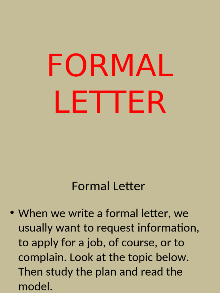 Formal Letter | PDF