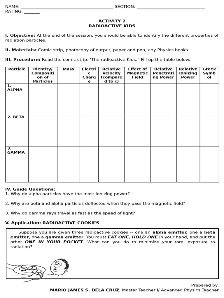 Activity 2 Radioactive Kids | PDF