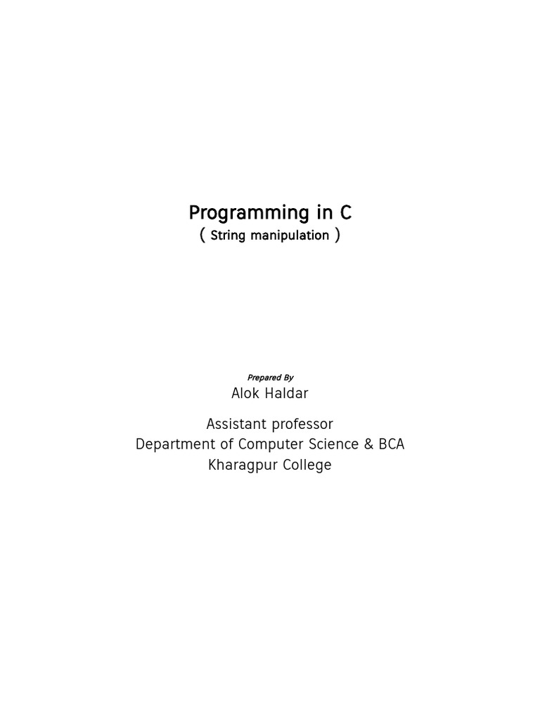 7228study Materials of String-Manipulation-lecture 10 by Prof. Alok ...