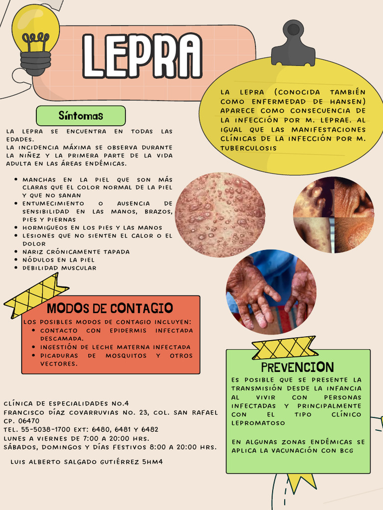 Síntomas y contagio de la lepra | PDF