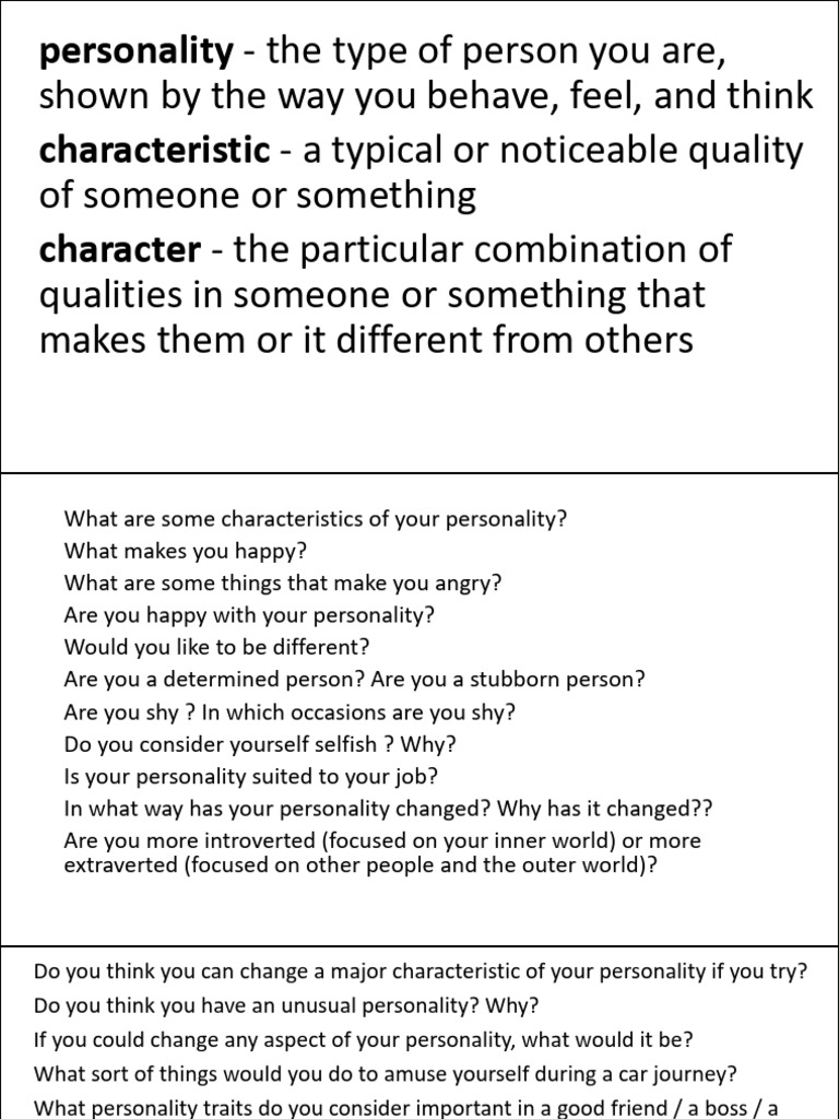 30 Personality | PDF