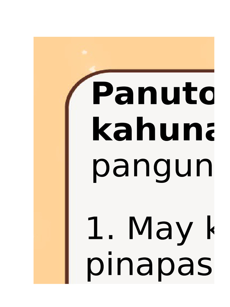 Panuto Guhitan Kahunan | PDF