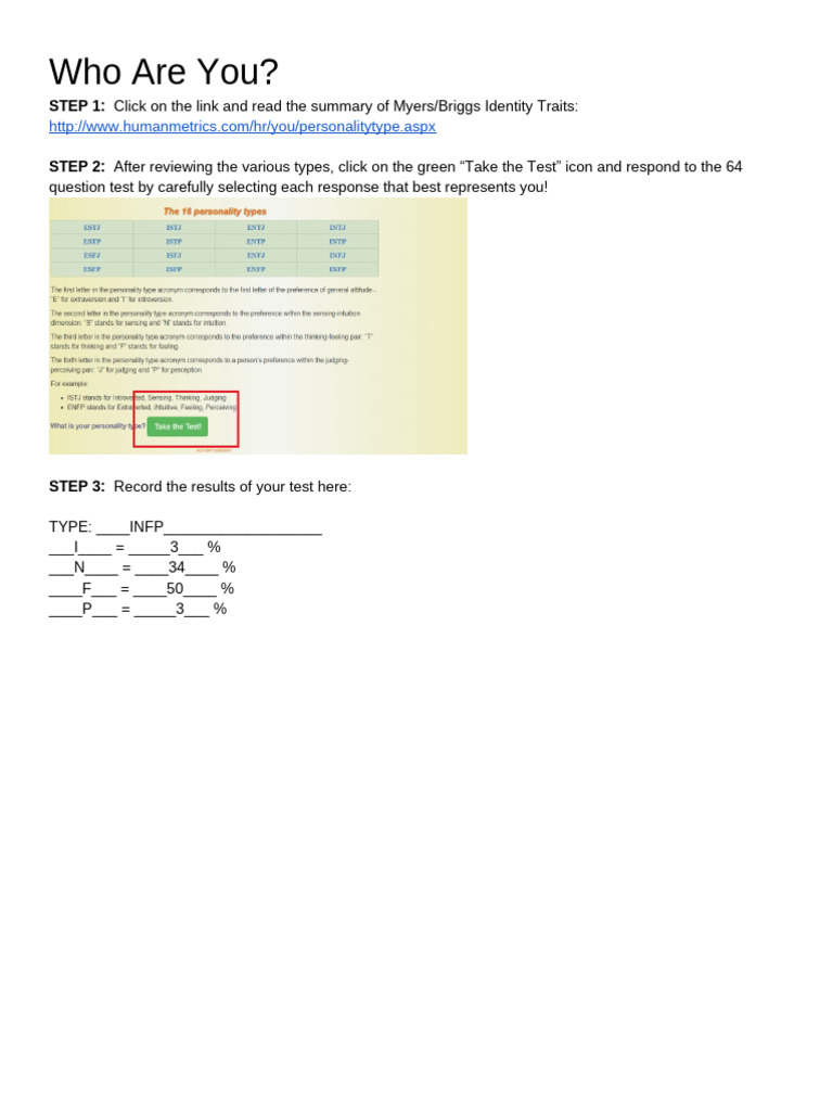 Discover Your Myers-Briggs Type | PDF