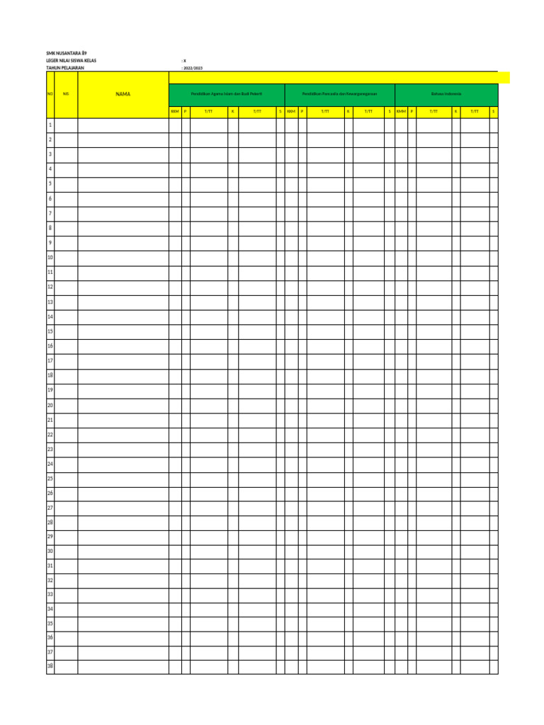Leger TKR Kelas X 2023 | PDF