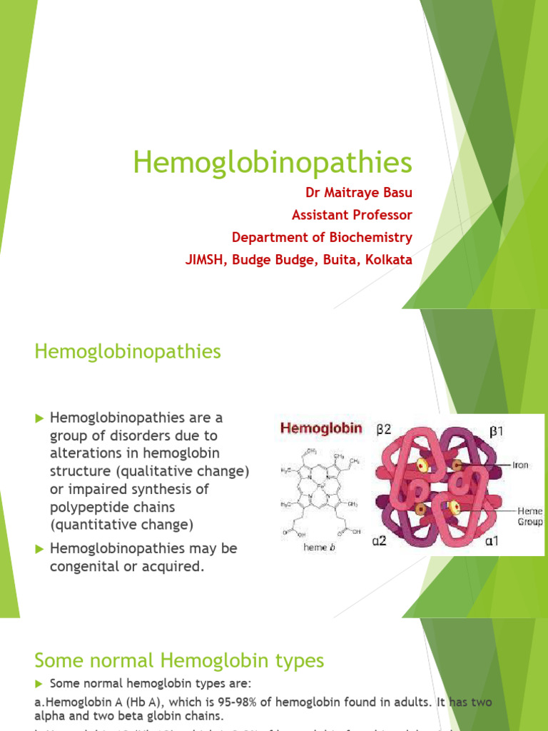 Hemoglobinopathies Final | PDF | Hemoglobin | Anemia