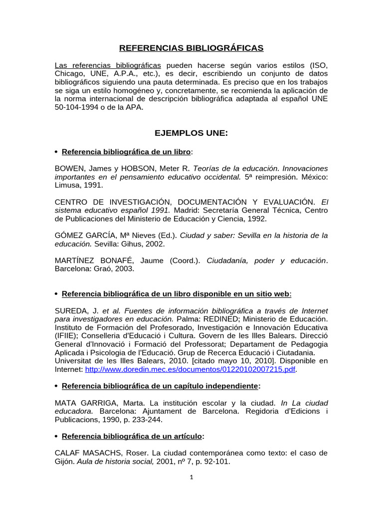 BIBLIOGRAFÃ A...Ejemplos de referencias. | PDF | Estilo apa | Aprendizaje