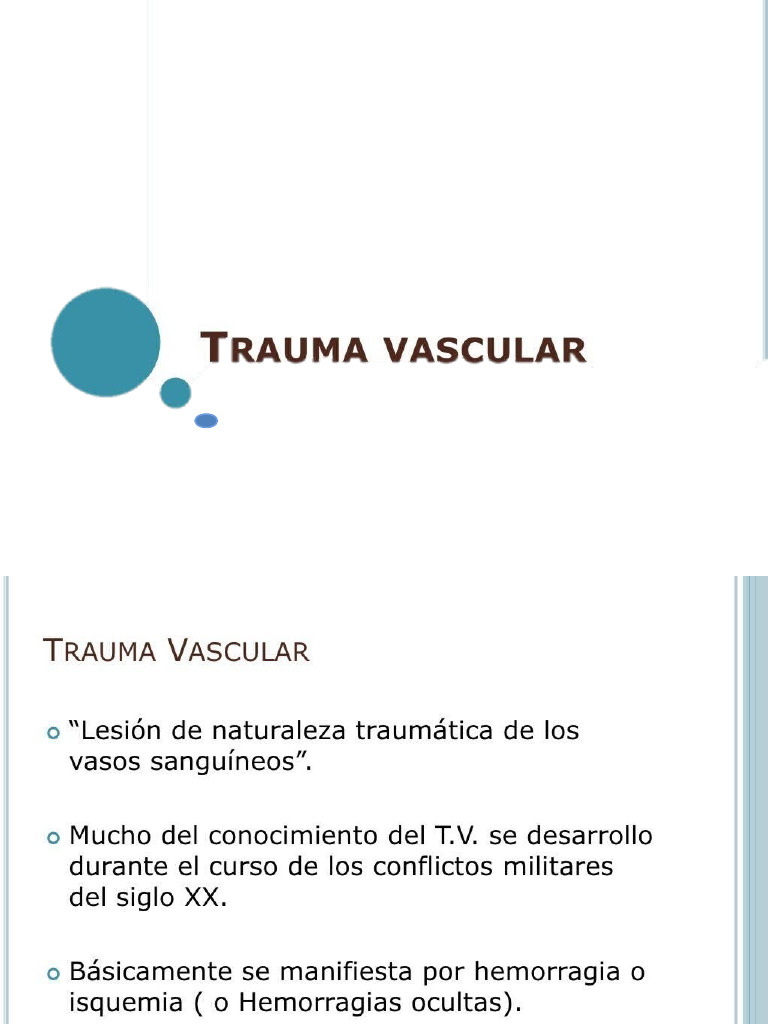 Trauma Vascular Periférico | PDF