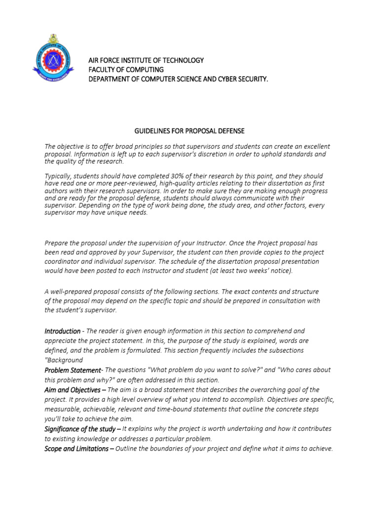 Updated Undergraduate Proposal Defense Format | PDF | Thesis | Cognition