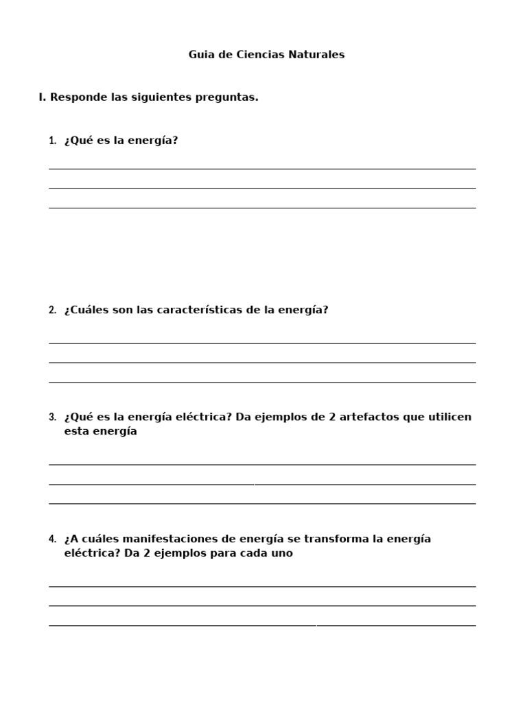 Guía de Energía en Ciencias Naturales | PDF