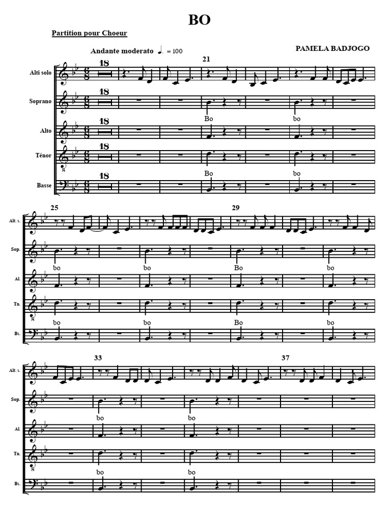 BO - Partition PR Choeur-1 | PDF | Singing | Vocal Music